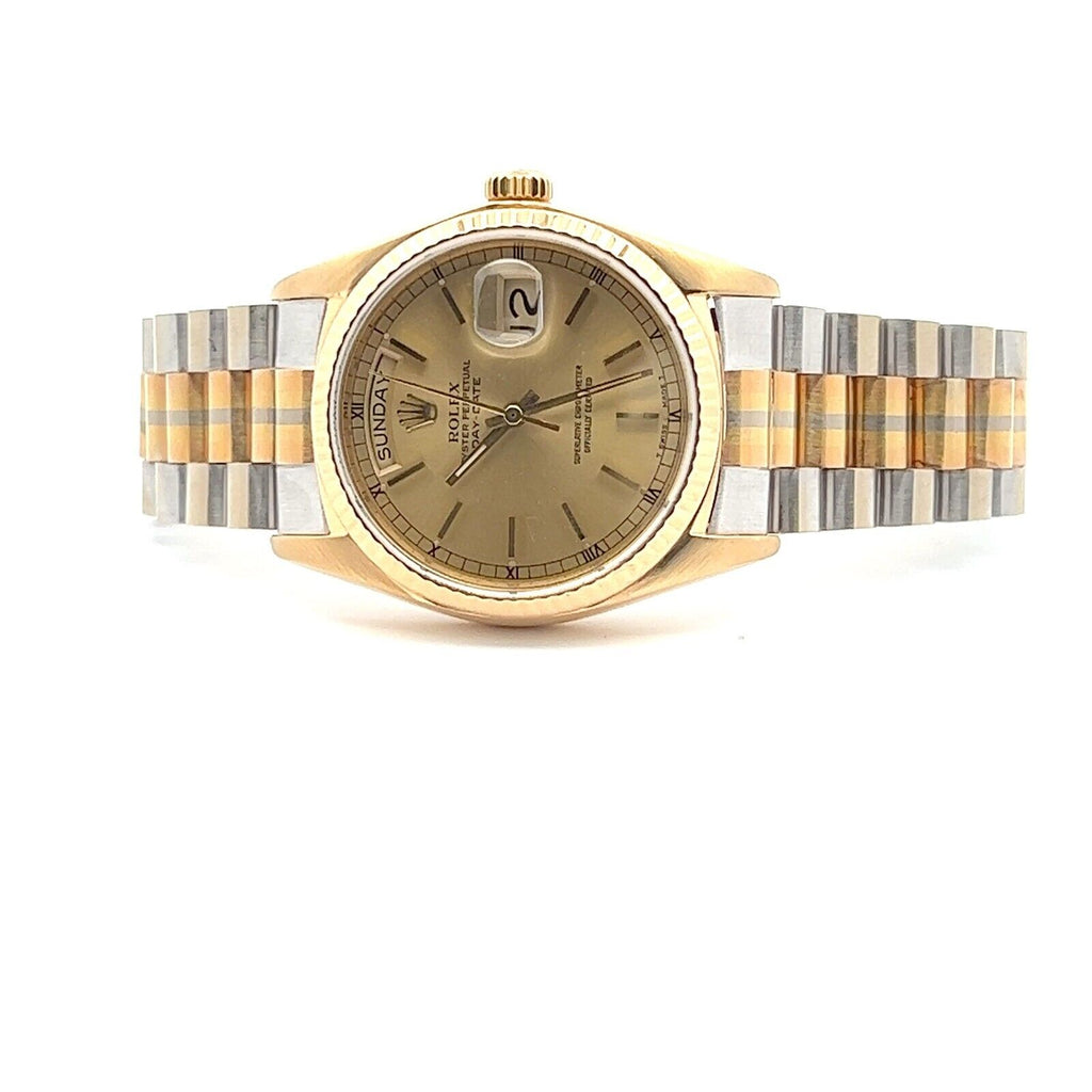 Mens Rolex Day-Date President Tridor Tricolor 18k Yellow-Rose-White Go ...